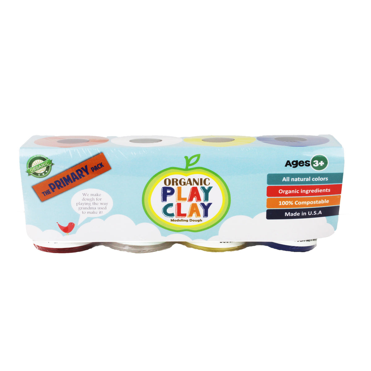 Organic Play Clay, 4-Pack (Primary Colors) – Tessa Bunny's